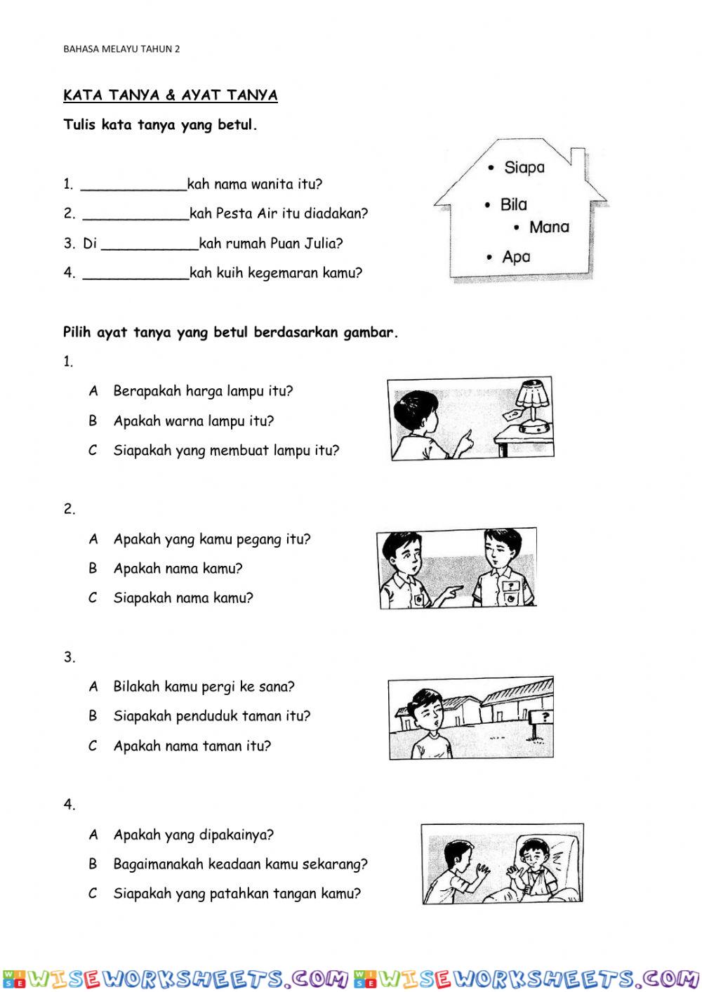 Kata Tanya Tahun 3 Worksheet Live Worksheets