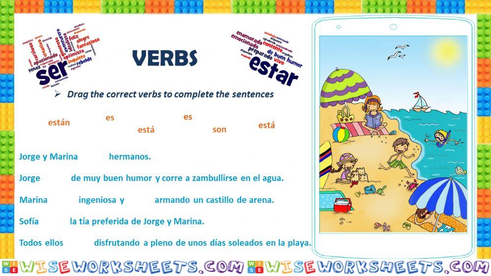 Los verbos ser y estar Worksheet Online WiseWorksheets